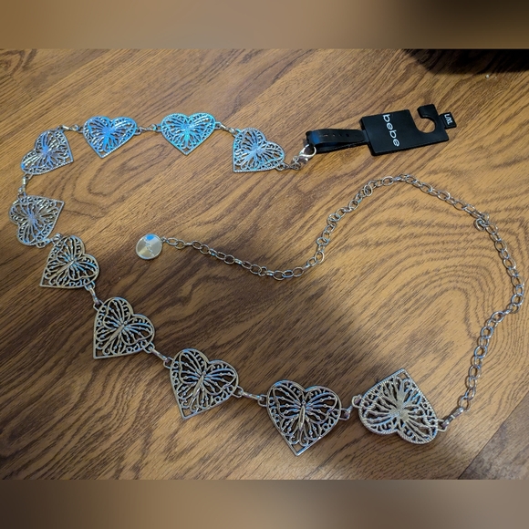bebe | Accessories | Nwt Bebe Heart Chain Belt Lxl | Poshmark
